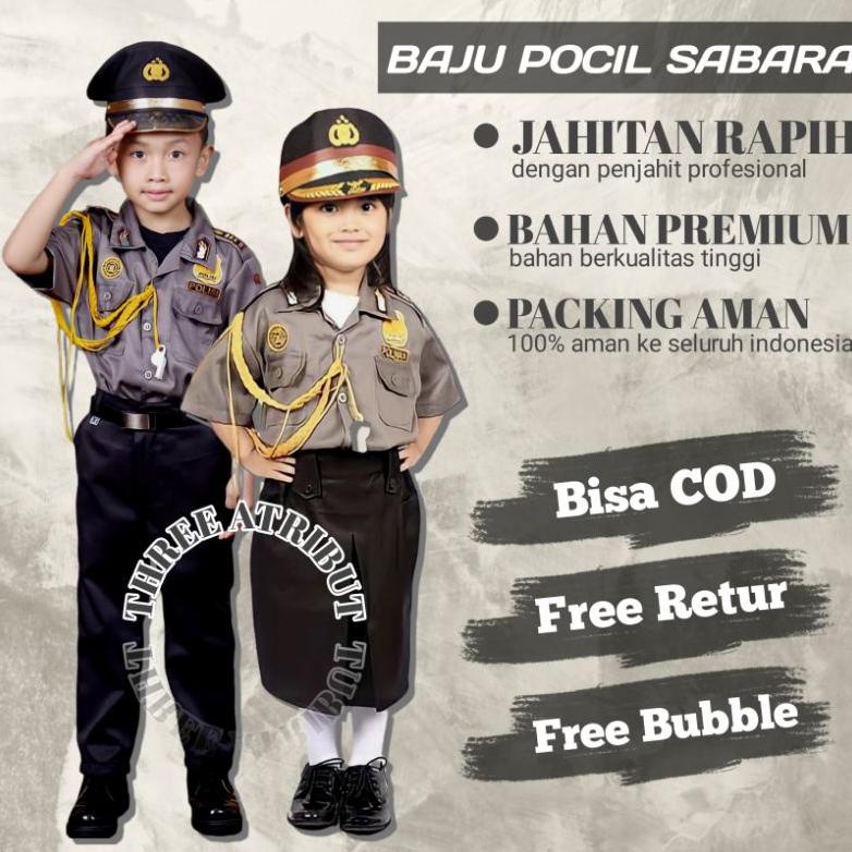 Jual Baju Seragam Polisi Anak Sabara Kostum Karnaval Paket Lengkap ...