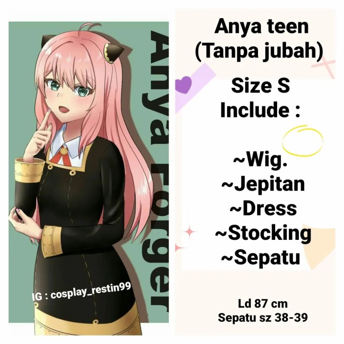 Jual Ready Kostum Cosplay Anya Teen Spy X Family | Shopee Indonesia