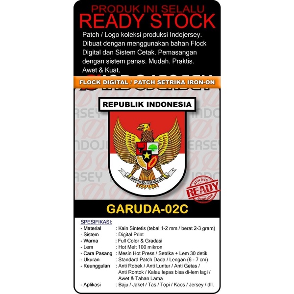Jual Logo Setrika Flock / Alternatif Bordir Woven - GARUDA PANCASILA ...