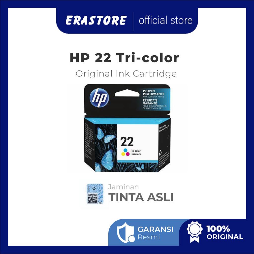Jual HP 22 Tri-color Original Ink Cartridge (C9352AA) | Shopee Indonesia