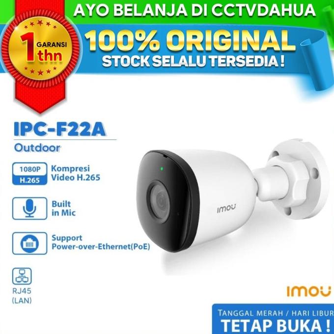 Jual IMOU IPC-F22AP DAHUA IMOU H.265 POE BULLET IP CAMERA BERGARANSI ...