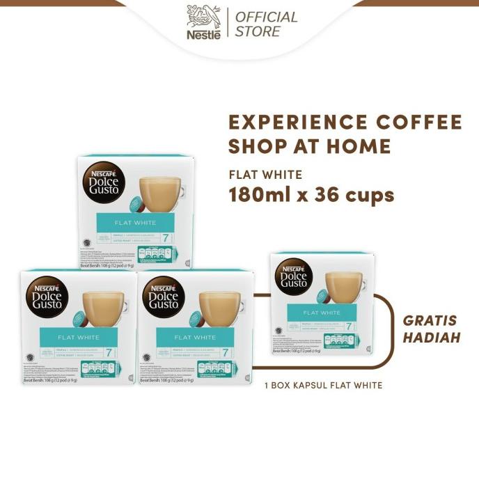 Jual NESCAF Dolce Gusto Flat White 3 box (36 kapsul = 36 gelas) | Shopee Indonesia