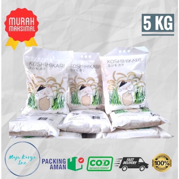 Jual Beras jepang koshihikari beras sushi koshihikari 5 kg | Shopee ...