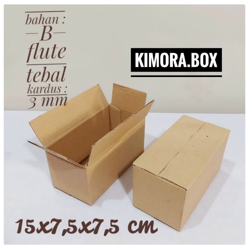 Jual karton kardus UK.15x7,5x7,5 cm model box ST single wall | Shopee ...