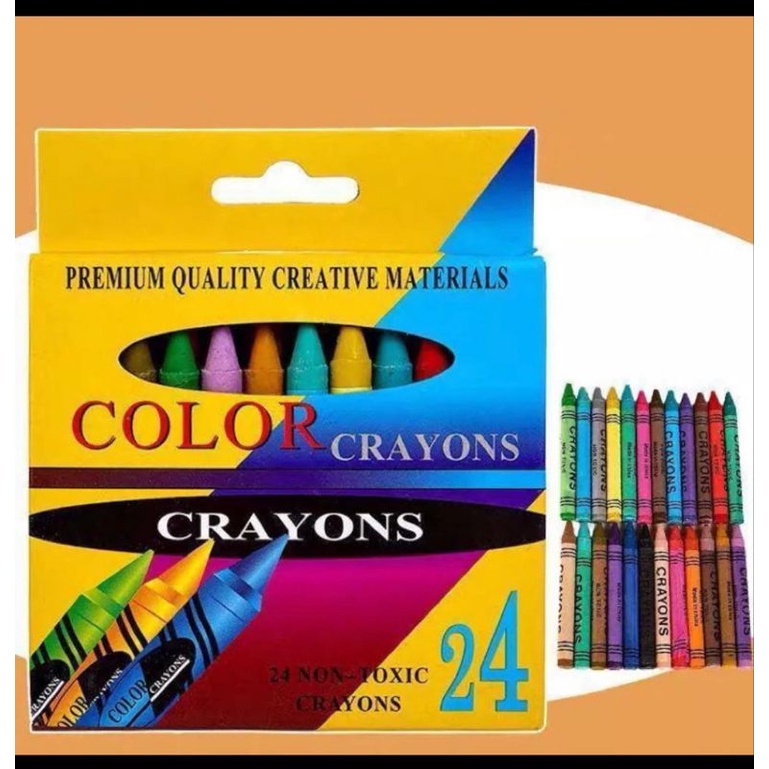 Jual CRAYONS SET 24 COLOR/CRAYON ISI 24 PCS/ART SET/PENSIL KRAYON SET ...