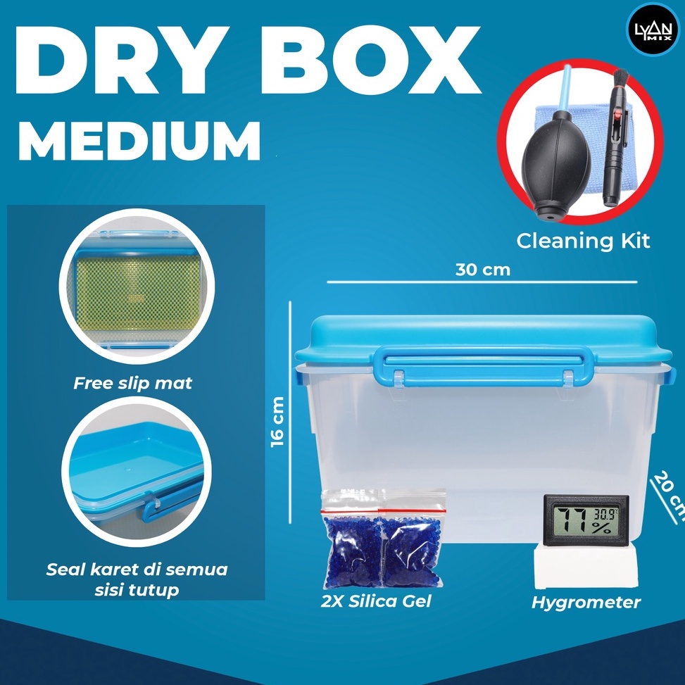 Jual Rekomendasi!.. drybox - dry box kamera MEDIUM hygrometer silica ...