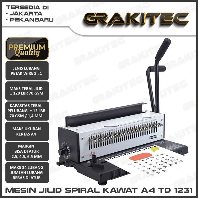 Jual Mesin Jilid Spiral Kawat GK-TECH TD-1231 (BAHAN MESIN LOGAM BESI ...