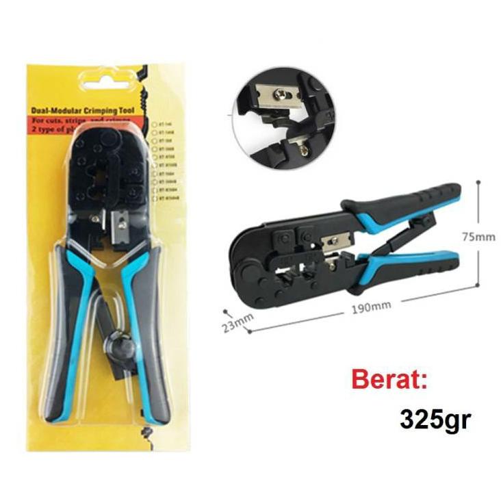 Jual Sparepart Crimping Tool Telecom Rj45 Rj11 Rj12 Lan Network Strip Cutter Hand 8P 6P Cat5 ...