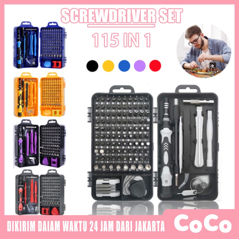 Jual Obeng set HP 115 in 1 Obeng Laptop Obeng Set Multifungsi Alat Bongkar HP | Shopee Indonesia