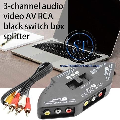 Jual ASE743 AV Selector 3 in 1 Splitter Audio Video Switch Portable 3 ...