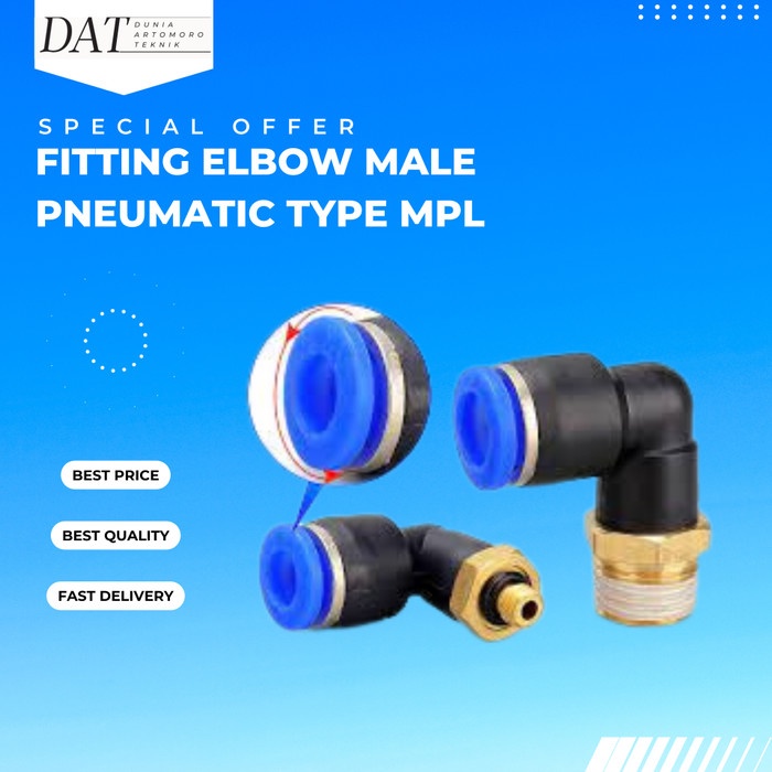Jual MPL 08-01 Fitting Elbow Male Slip Lock Selang 8mm Drat 1/8 Inch | Shopee Indonesia