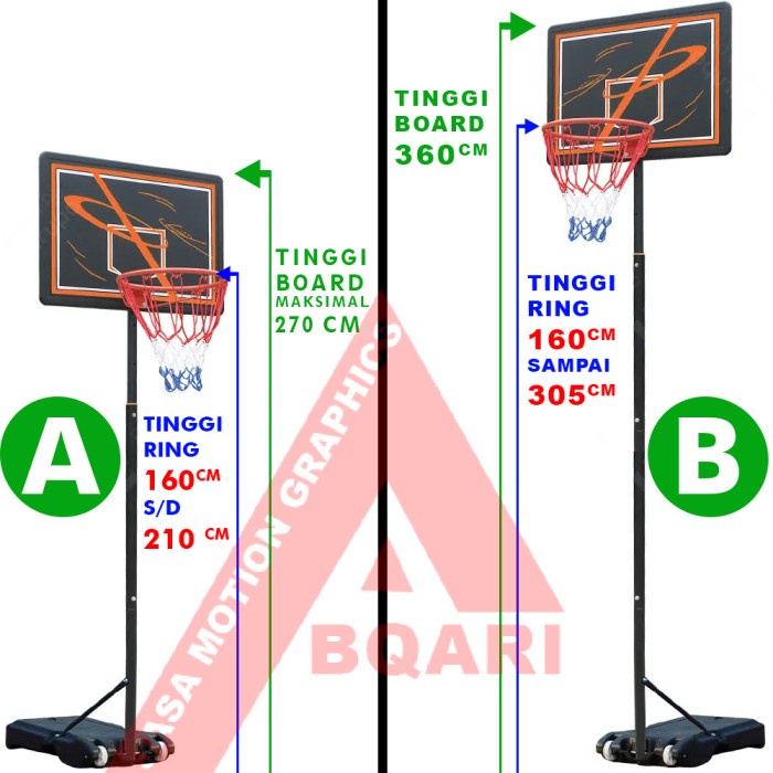 Jual Ring basket portable / tiang basket plus papan pantul | Shopee ...