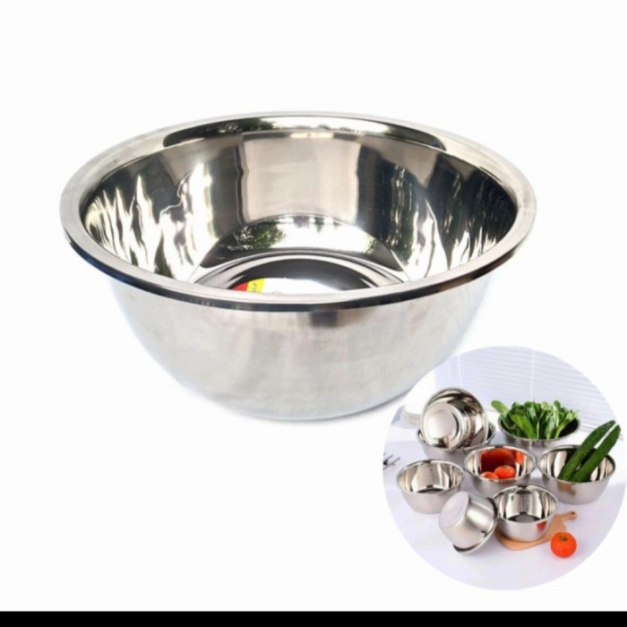 Jual Baskom Air Stainless Ganom 34CM Mangkok Aduk Adonan Tepung ...