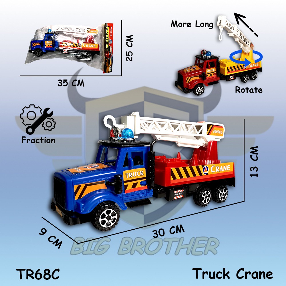 Jual (Biru) Truck Crane Alat Berat Mainan Anak Mobil Mobilan BIGBROTHER ...