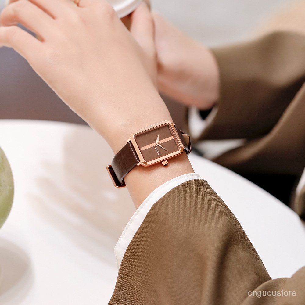 Jual New Watch WomenGUOUGuou StudentsinsWind Beautiful Square Watch ...