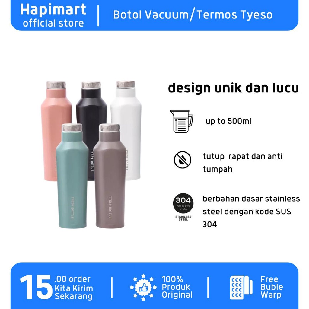 Jual Botol Minum Model Tyeso Stainless Steel Tempat Air Tahan Panas ...