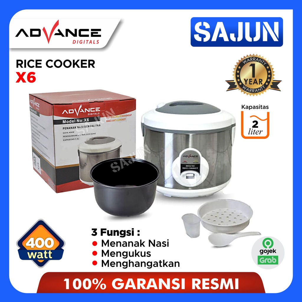 Jual ADVANCE X6 Rice Cooker 2 Liter Penanak Serba Guna 2 Liter | Shopee ...