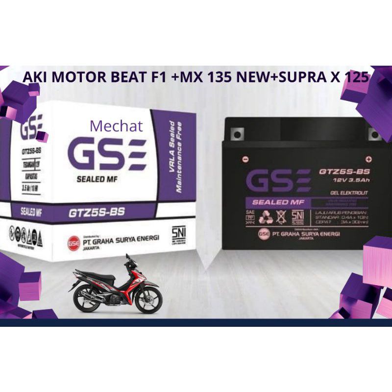 Jual Aki Motor Honda Supra X 125+ New Supra X - F1 ( GTZ5S ) 12V 3,5Ah Aki Kering | Shopee Indonesia