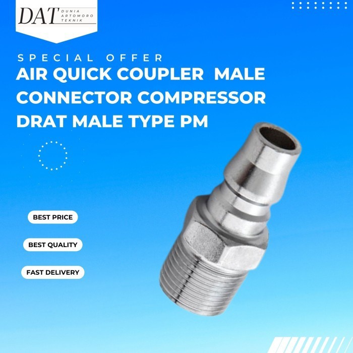 Jual PM 20 Quick Coupler Male Connector Compressor Drat Male 1/4 Inch ...
