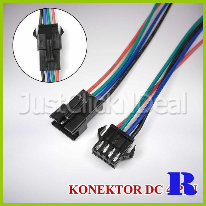 Jual JST - KONEKTOR KABEL DC MALE FEMALE SOCKET 4 PIN | Shopee Indonesia