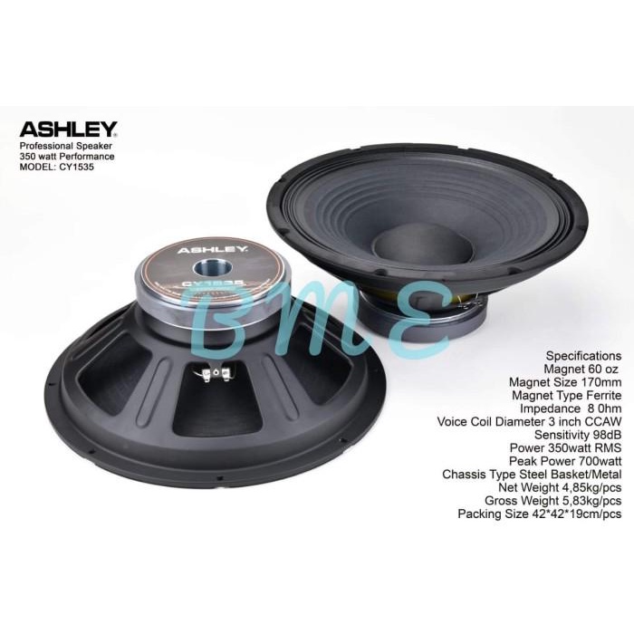 Jual Speaker Woofer Ashley Cy1535/Cy 1535 15 Inch Mid Bass 350Watt-700 ...