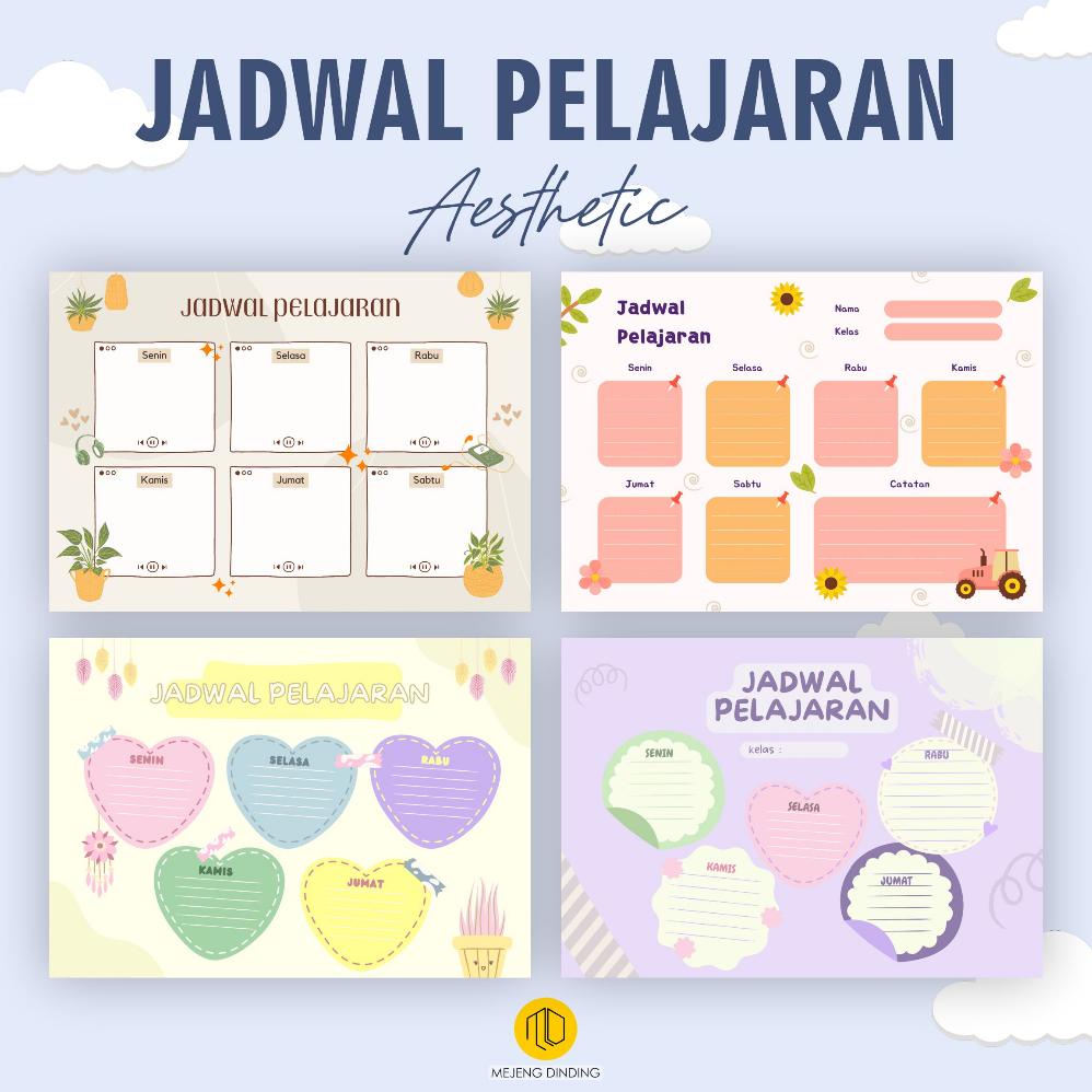Jual 8.8 [Discount] Jadwal Pelajaran Custom / Poster Pelajaran/ Motif ...