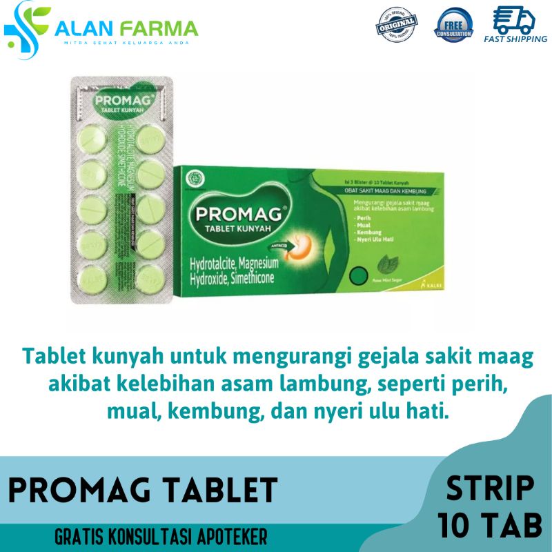 Jual Promag Tablet Kunyah Strip isi 10 | PROMAG Strip | Shopee Indonesia