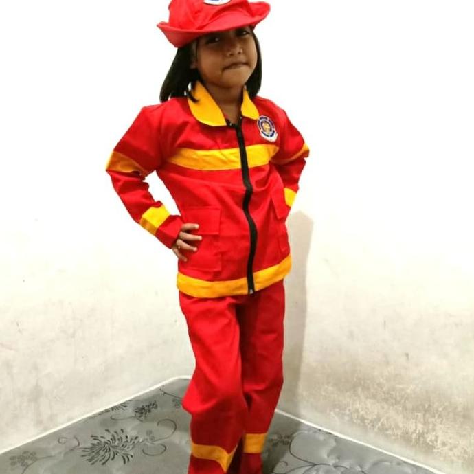 Jual kostum karnaval damkar baju pemadam kebakaran anak | Shopee Indonesia