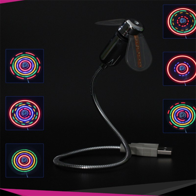 Jual Hand Mini USB Fan Portable Gadgets Flexible Gooseneck LED Clock ...