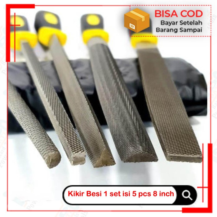 Jual Kikir besi baja gepeng Plat baja Set Lengkap isi 5 pcs Ukuran 8 ...