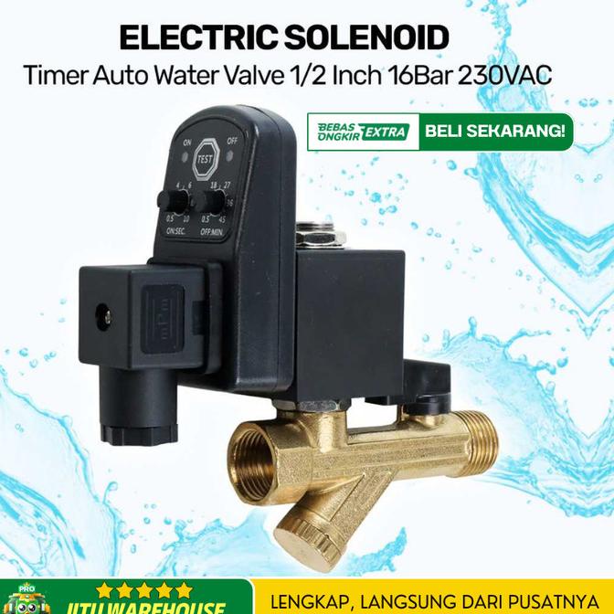 Jual KRAN AIR OTOMATIS ELECTRIC SOLENOID TIMER AUTO WATER VALVE 1/2 ...