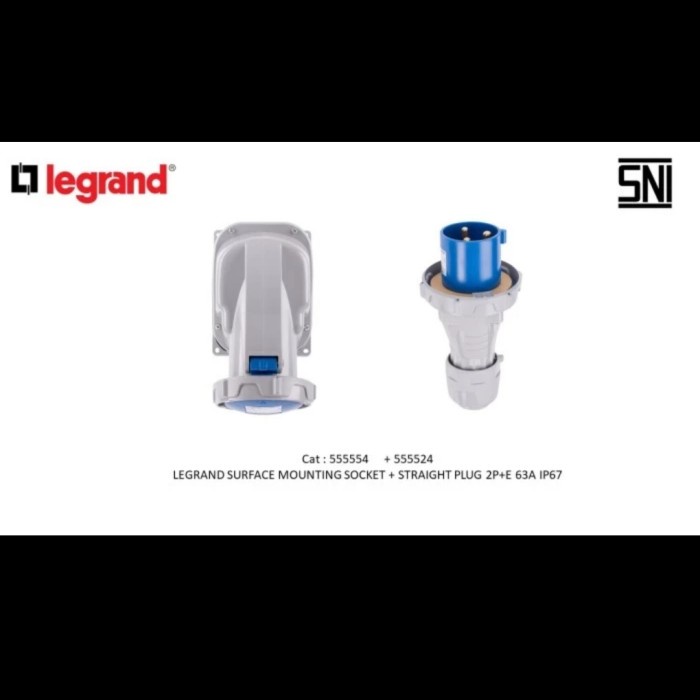 Jual Legrand 555554+555524 Surface Mount Socket 2P+E 63A | Shopee Indonesia
