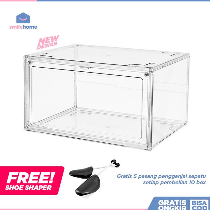 Jual Acrylic Shoe Box Display Rak Kotak Sepatu Akrilik Transparan Besar ...
