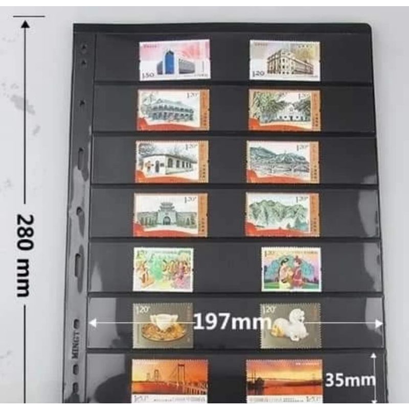 Jual Refill Uang Kertas Perangko Mingt Hitam Bolak Balik Sekat 7 Baris ...