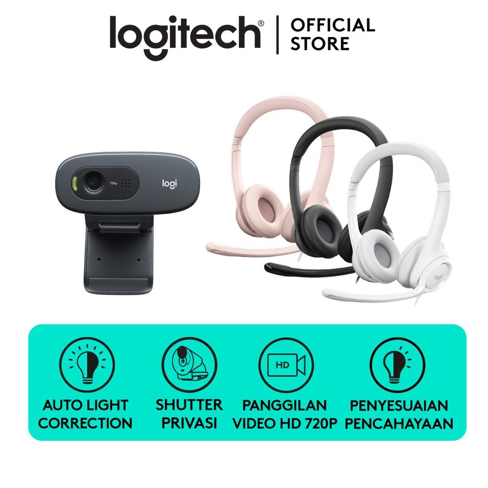 Jual [Bundling] Logitech C270 Webcam Hd 720P & H390 Headset Stereo Usb ...