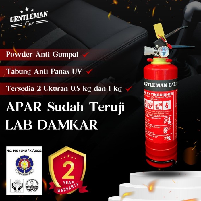 Jual ALAT KESELAMATAN APAR MOBIL 0.5KG & 1KG GENTLEMAN CAR TABUNG ...