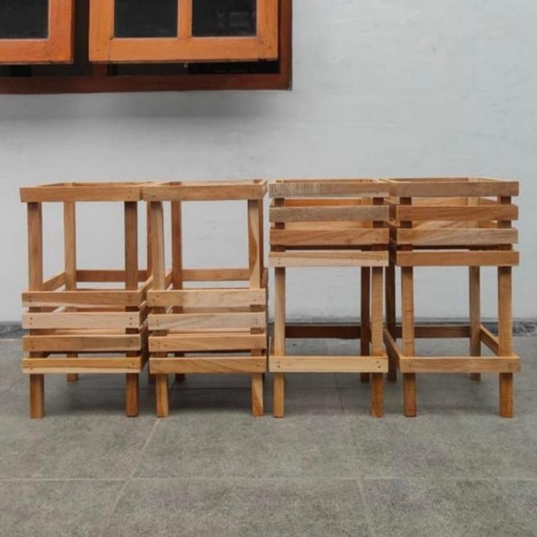 Jual Pot Anggrek Pot Kayu 20 x 20 x 40 cm/ 20 x 20 x 30 cm. Bahan kayu ...