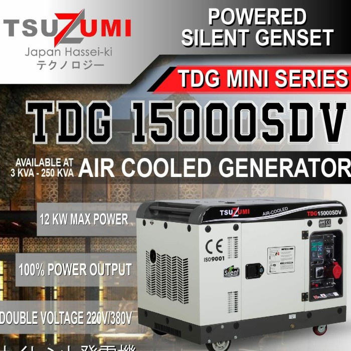 Jual Silent Genset Diesel Tsuzumi Japan 15 Kva 3 Phase 15Kva Tdg 15000 S-3 | Shopee Indonesia