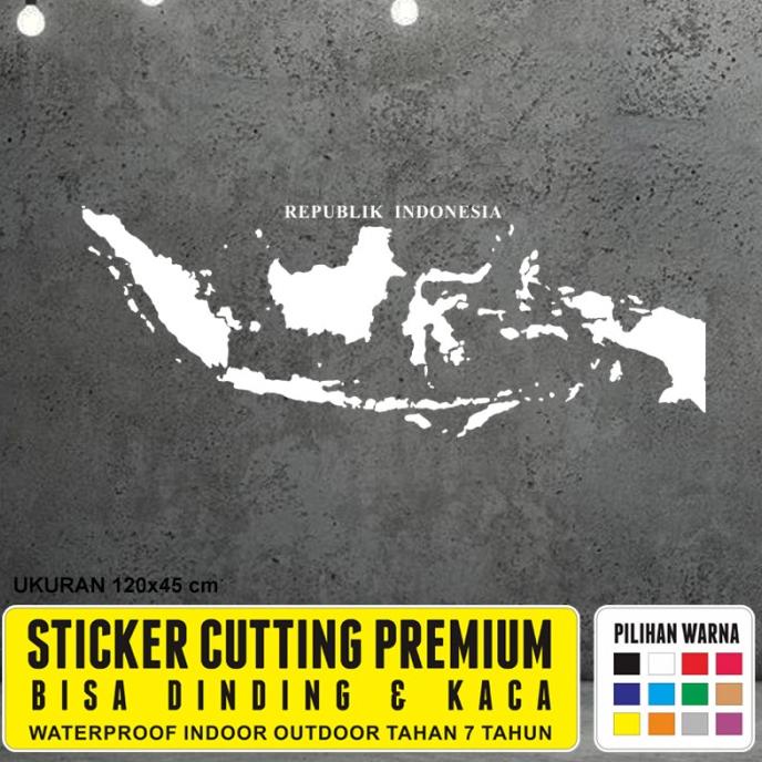 Jual Wall Sticker Peta Indonesia Dinding Kaca Kantor Rumah Kafe Stiker ...