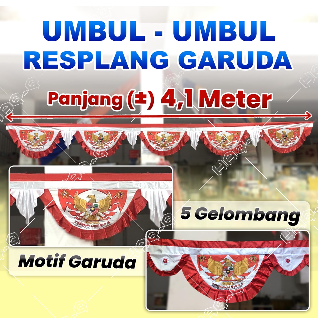 Jual BENDERA UMBUL UMBUL RESPLANG/BACKGROUND Garuda 5 Gelombang Panjang Kisaran 4,1 Meter ...