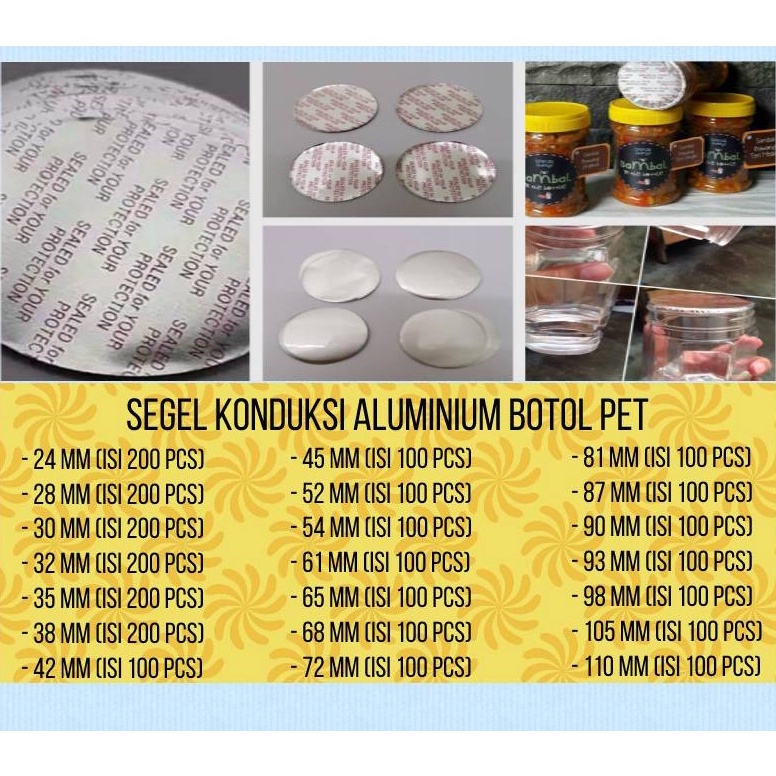 Jual trxc1C6o Segel Seal Aluminium Foil Untuk Botol PET (Botol Sambal ...