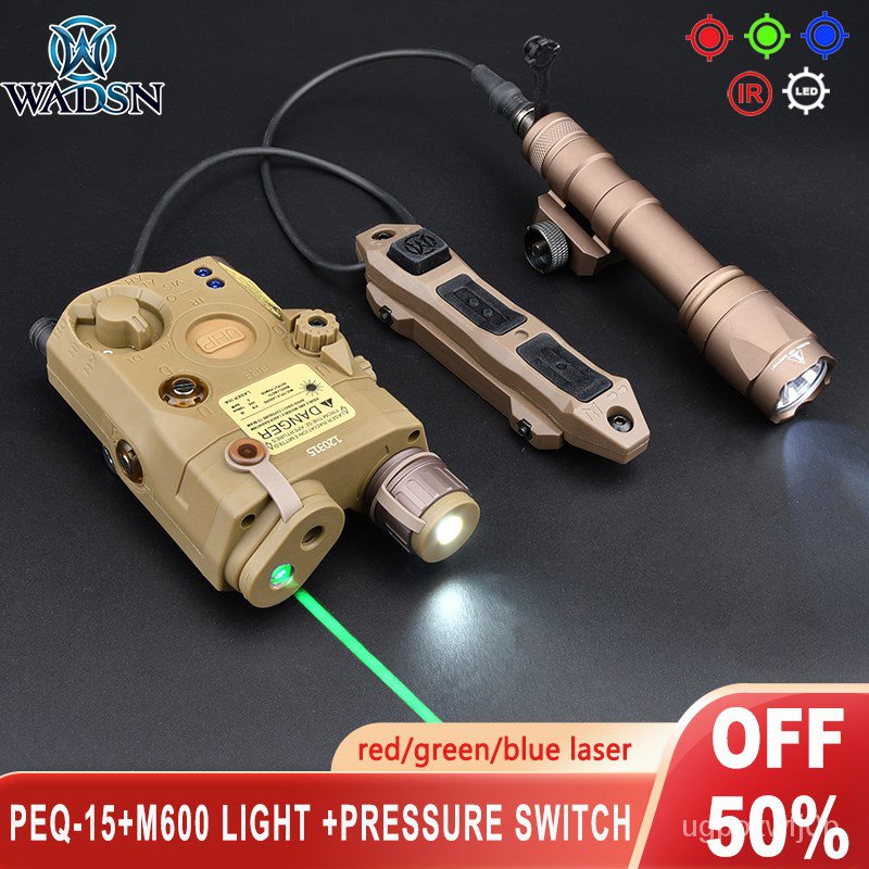 Jual WADSN Tactical PEQ 15 LA5 Green Blue Red Dot Laser with IR ...
