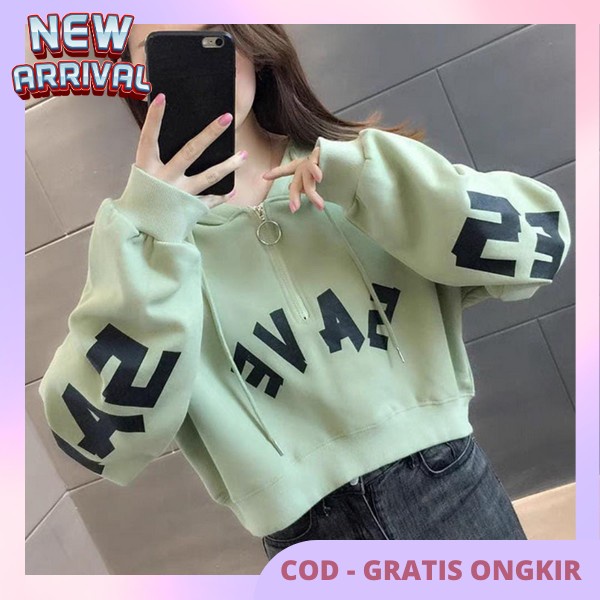 Jual Switer Wanita Korea Crope Lucu Kekinian Girl Swiater Polos Atasn ...