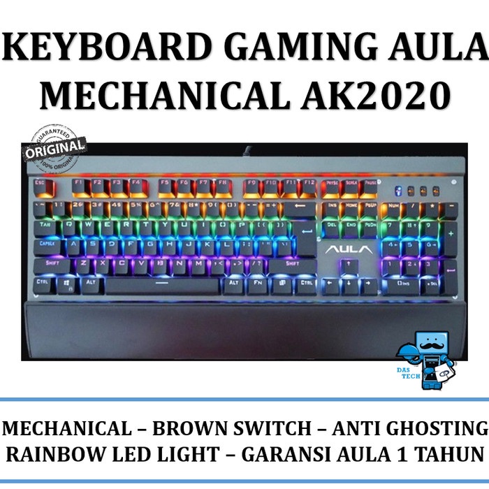 Jual Keyboard AULA AK-2020 Black Grey (Original) | Shopee Indonesia
