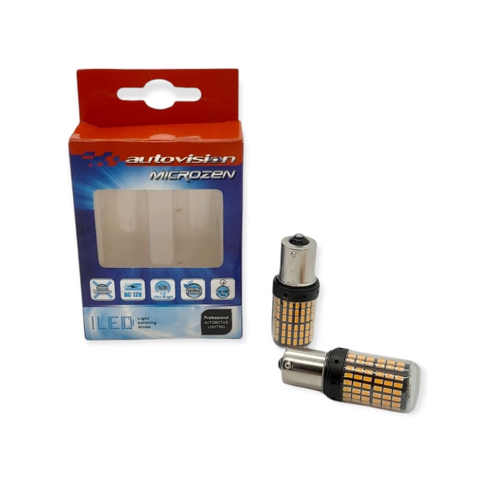 Jual LED STOP S25 AUTOVISION NO HYPER FLASH 12V YELLOW SET | Shopee Indonesia