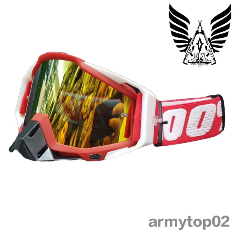 Jual Kacamata Goggle / Motor Cross / Merah Putih Moncong Hitam | Shopee ...