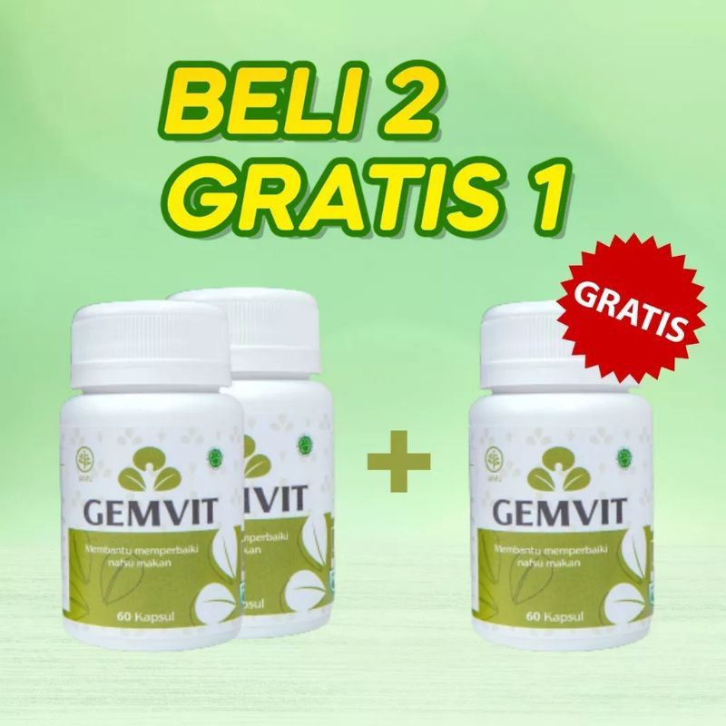 Jual BELI 2 GRATIS 1 GEMVIT MEMBUAT BERAT BADAN IDEAL ORIGINAL | Shopee ...