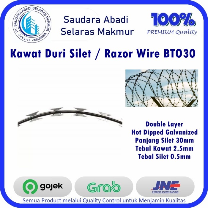 Jual Latins Kawat Duri Silet / Razor Wire Bto 30 - Khusus Gojek ...