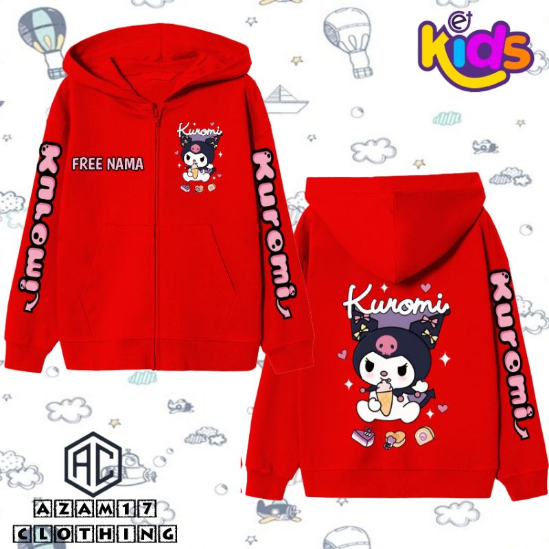 Jual (BISA COD) Jaket Zipper Hoodie Anak My kuromi Free Tambah Nama ...