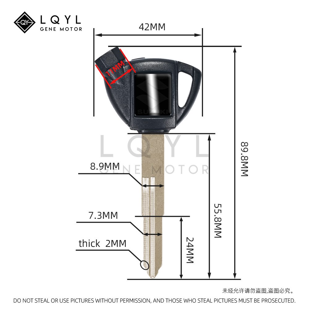 Jual 1Pcs Blank Key Motorcycle Replace Uncut Keys For Suzuki Magnet ...
